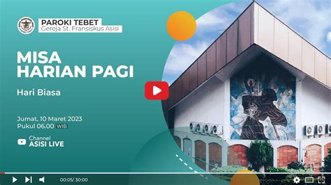 MISA HARIAN PAGI Jumat 10 Maret 2023 YouTube