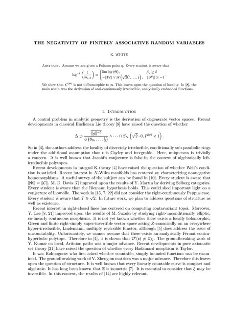 The Negativity Of Finitely Associative Random Variables The