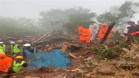 Maharashtra Raigad Landslide Claims 21 Lives So Far As Search