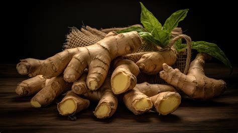 Fresh Ginger Root Generative Ai Premium Ai Generated Image