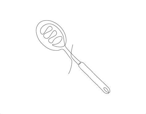 Premium Vector Continuous Line Drawing Of Spatula One Line Of Spatula