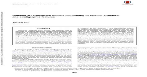 Pdf Building 3d Subsurface Models Conforming To Seismic