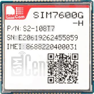 SIMCOM SIM7600G H Specification IMEI Info