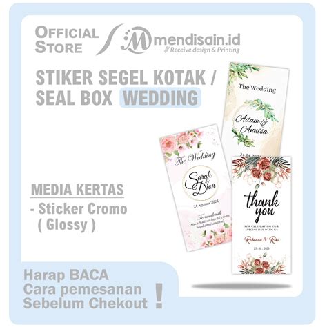 Jual Stiker Segel Wedding Stiker Segel Souvenir Stiker Seal Box Shopee Indonesia