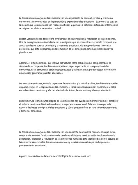 Neurologícas Pdf Las Emociones Cerebro