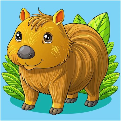 Een Cartoon Tekening Van Een Bever Met Een Cartoon Gezicht Premium Ai