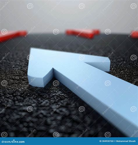 Dynamic Progression 3d Arrow Model Symbolizes Development And Direction