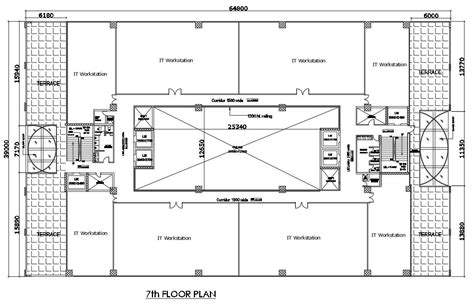 7th Floor Plan Of It Workstation In Autocad 2d Drawing Dwg File Cad