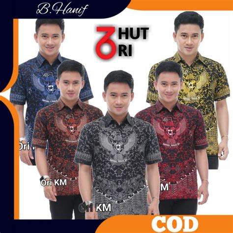 Jual KEMEJA BATIK PRIA LENGAN PENDEK BATIK MOTIF GARUDA ATASN PRIA