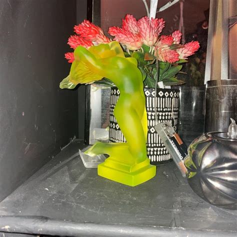 Art Deco 1930 Glass Car Mascot Figurine Lady In The Wind H