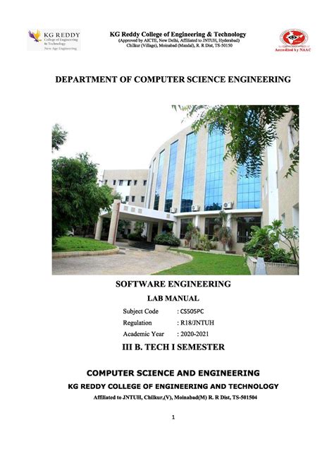 Se Lab Manual Ntg Computer Science And Engineering Studocu