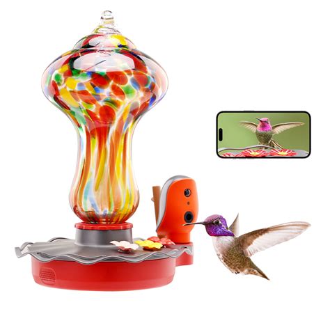 Antique Glass Smart Hummingbird Feeder