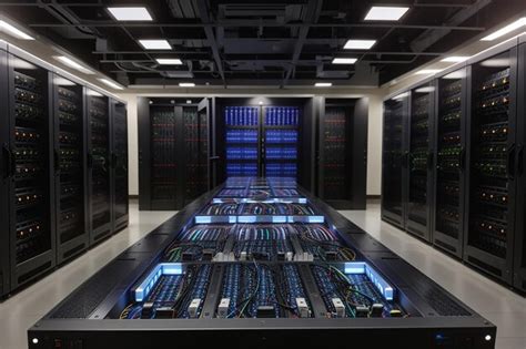 Premium Ai Image Rackmount Led Console In Server Room Data Center