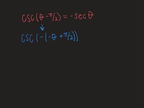 SOLVED Verify each identity csc θ π secθ