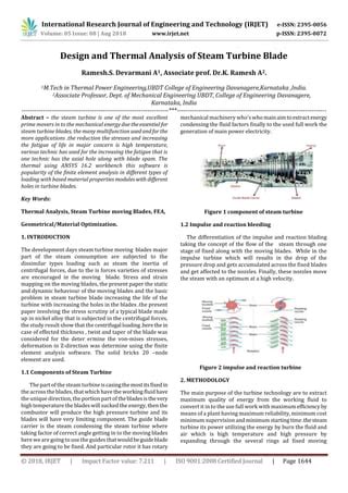 Irjet Design And Thermal Analysis Of Steam Turbine Blade Pdf
