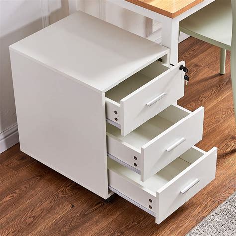 Huisen Furniture Office Mobile File Cabinet 3 Drawers With Lock For