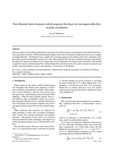 pdf new hermite finite elements with divergence free bases for