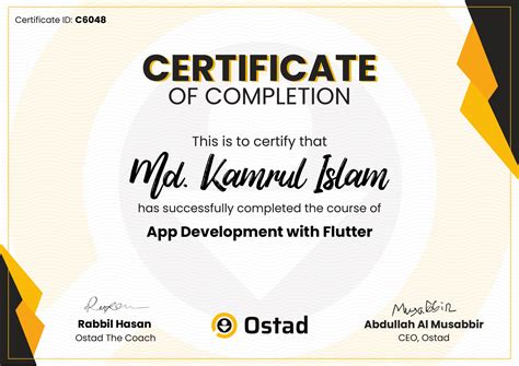 Completion Certificate Md Kamrul Islam Ostad