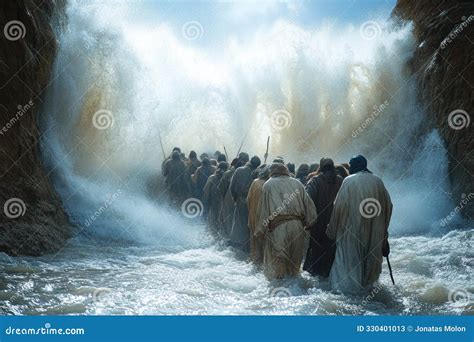 Moses Parting The Red Sea A Dramatic Illustration Of The Biblical
