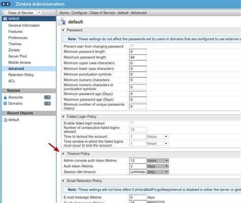 Change User And Admin Web Console Session Idle Time Out Zimbra