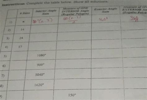 Iestructionar Complete The Table Below Show Studyx