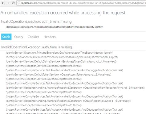 Systeminvalidoperationexception Authtime Is Missing · Issue 2382