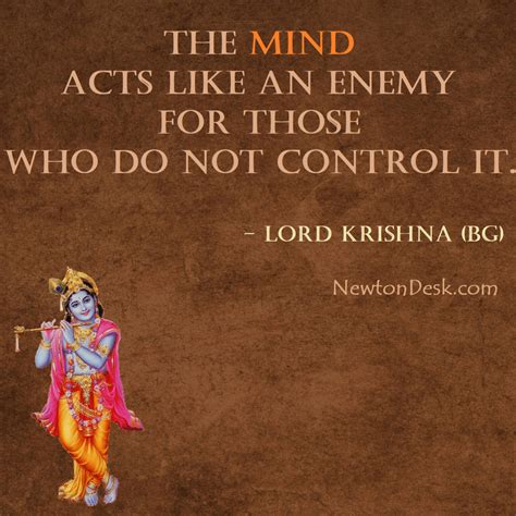 The Mind Acts Like An Enemy Bhagavad Gita Krishna Quotes