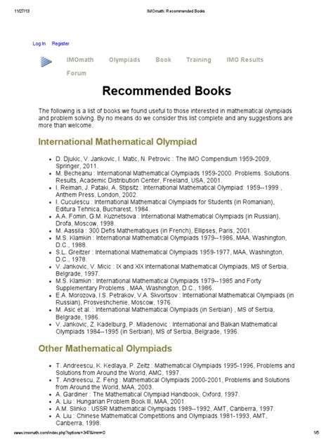 imomath recommended books pdf combinatorics number theory
