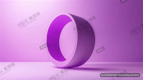 Ai创作图紫色 环形 立体 物体 展示 几何 造型 简约 纯色 背景 光影 空间 质感 三维 渲染 昵图网