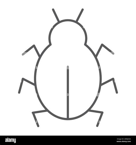 Virus Thin Line Icon Security And Internet Computer Bug Sign Vector Graphics A Linear
