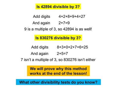 Divisibility Tests Year 7 Mathematicspptx Divisibility Tests Year 7 Mathematicspptx