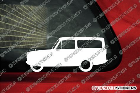2x Lowered Car Silhouette Stickers For Reliant Regal Wagon