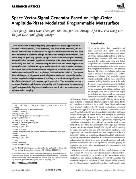 Pdf Space Vector‐signal Generator Based On High‐order Amplitude‐phase Modulated Programmable
