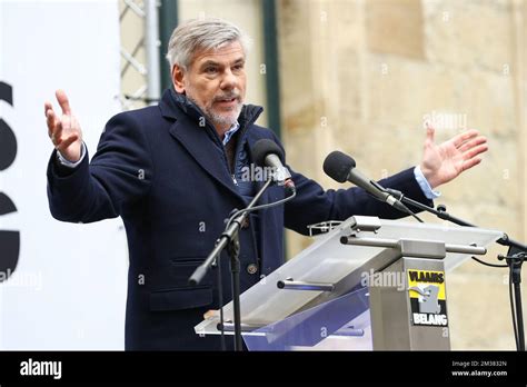 Vlaams Belangs Filip Dewinter Pictured During The New Years Speech Of