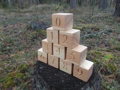 Counting Blocks Maths Blocks Educational Numbers Wooden Etsy