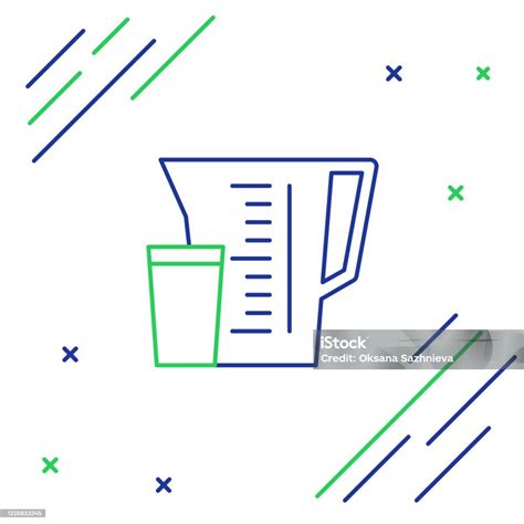 Boîte De Mesure De Ligne Bleue Et Verte Pour Mesurer Licône Sèche Et