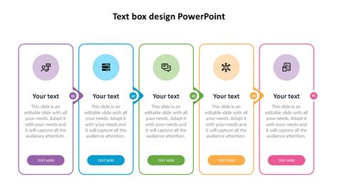 Best Text Box Design PowerPoint Presentation Five Node