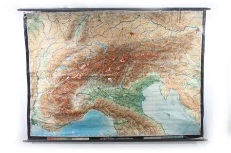 LEHRTAFEL WANDKARTE ROLLKARTE Karte HAACK ALPENLÄNDER 213cm EUR 55 55
