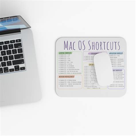 Mac OS Keyboard Shortcuts Mouse Pad Rectangle Version Mac Keyboard Cheat Sheet Mac OS