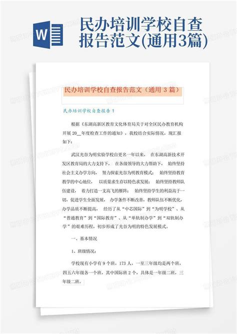 民办培训学校自查报告范文通用3篇word模板下载编号qegxkwna熊猫办公