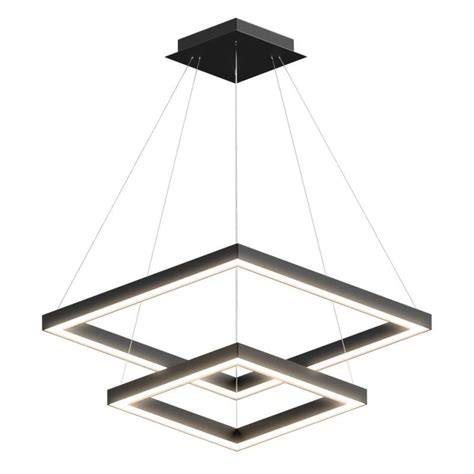 Подвесной светодиодный светильник Kvadro Cascad квадратный 40 60 см 70Вт черный — купить по цене