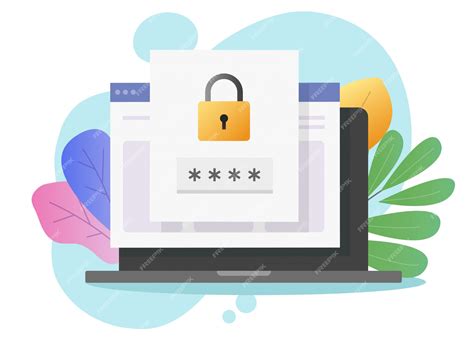 premium vector website password security access notice on laptop computer