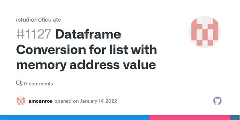 Dataframe Conversion For List With Memory Address Value Issue 1127