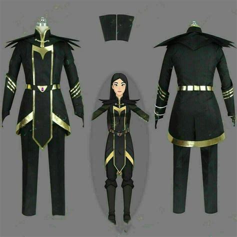 The Dragon Prince Claudia Womens Cosplay Costume Black Outfit Custom