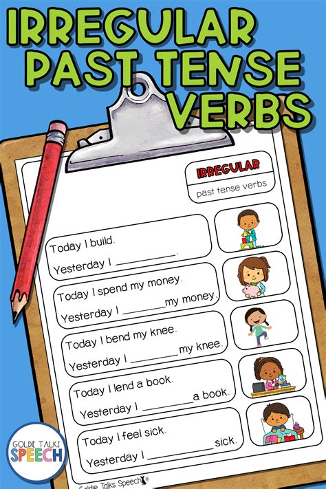 Irregular Past Tense Verb Speech Therapy Irregular Past Tense Verbs