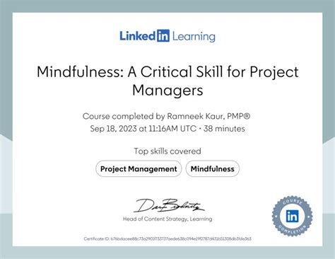 Ramneek Kaur Pmp® On Linkedin Certificate Of Completion