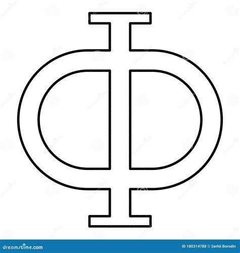Phi Greek Symbol Capital Letter Uppercase Font Icon Outline Black Color
