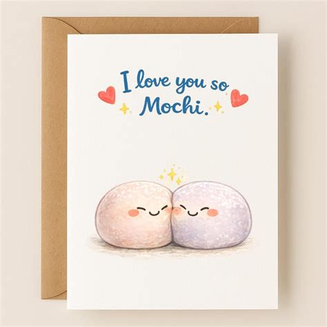Mochi Love Card Anniversary T I Love You So Mochi Etsy