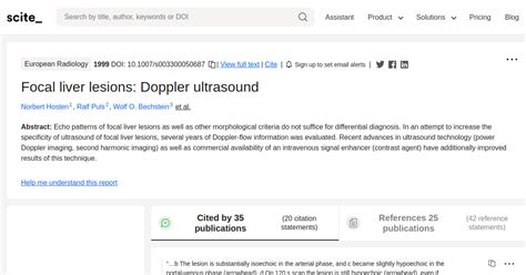 [citation Report] Focal Liver Lesions Doppler Ultrasound