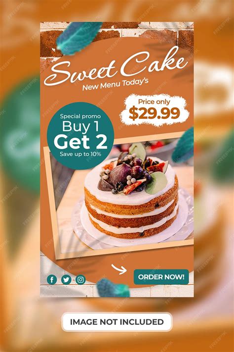 Promoción De Menú De Pasteles Dulces Con Plantilla De Banner De